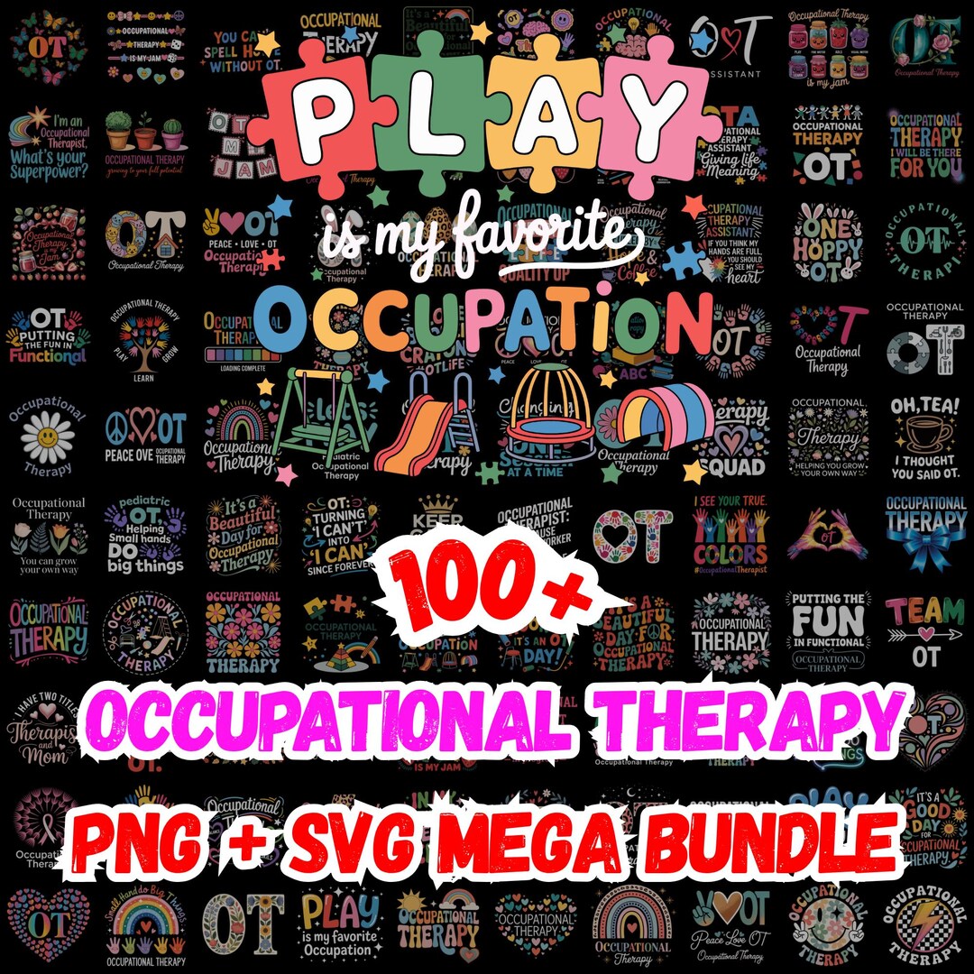Occupational Therapy Designs: 100+ OT SVG & PNG Bundle (digital ...