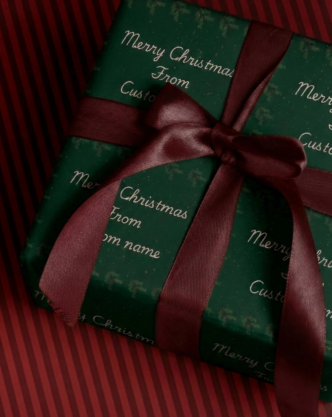 Personalized Christmas Wrapping Paper - Custom Name Gift Wrap - Glossy ...