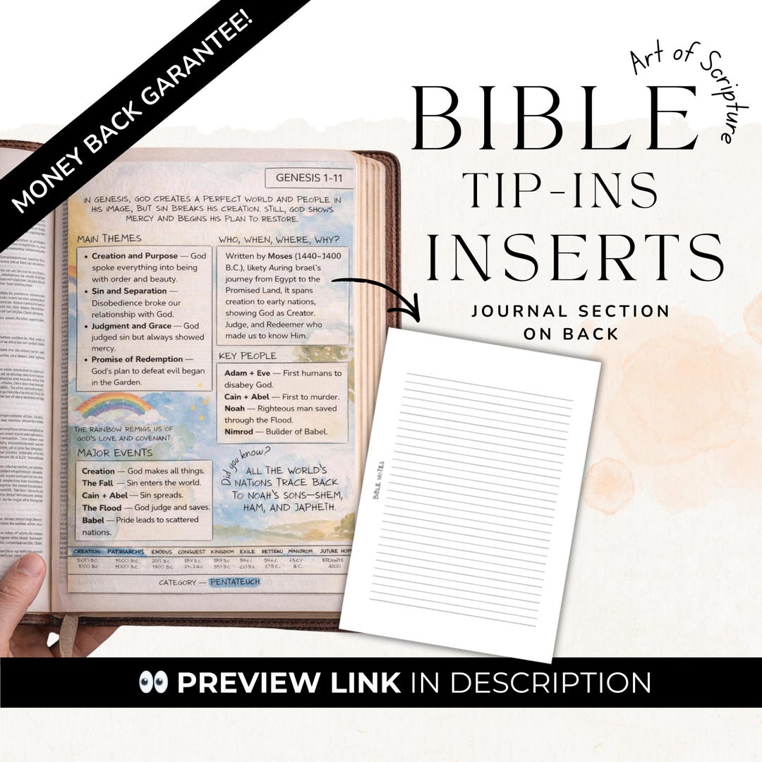 All 66 Books of the Bible Study Insert Tip Ins Journaling Printable - Etsy