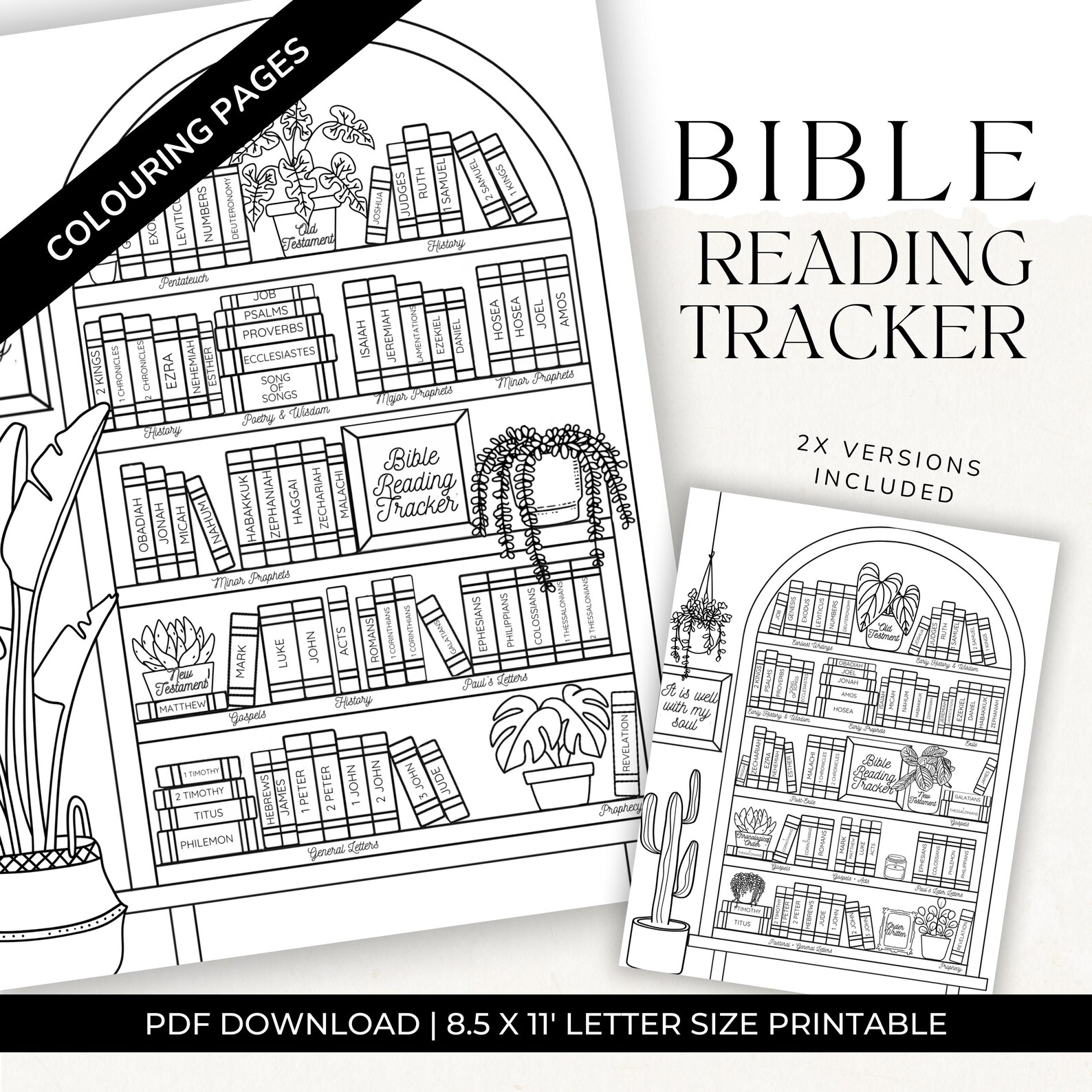 Printable Colouring Bible Reading Tracker, Tip-ins - Etsy