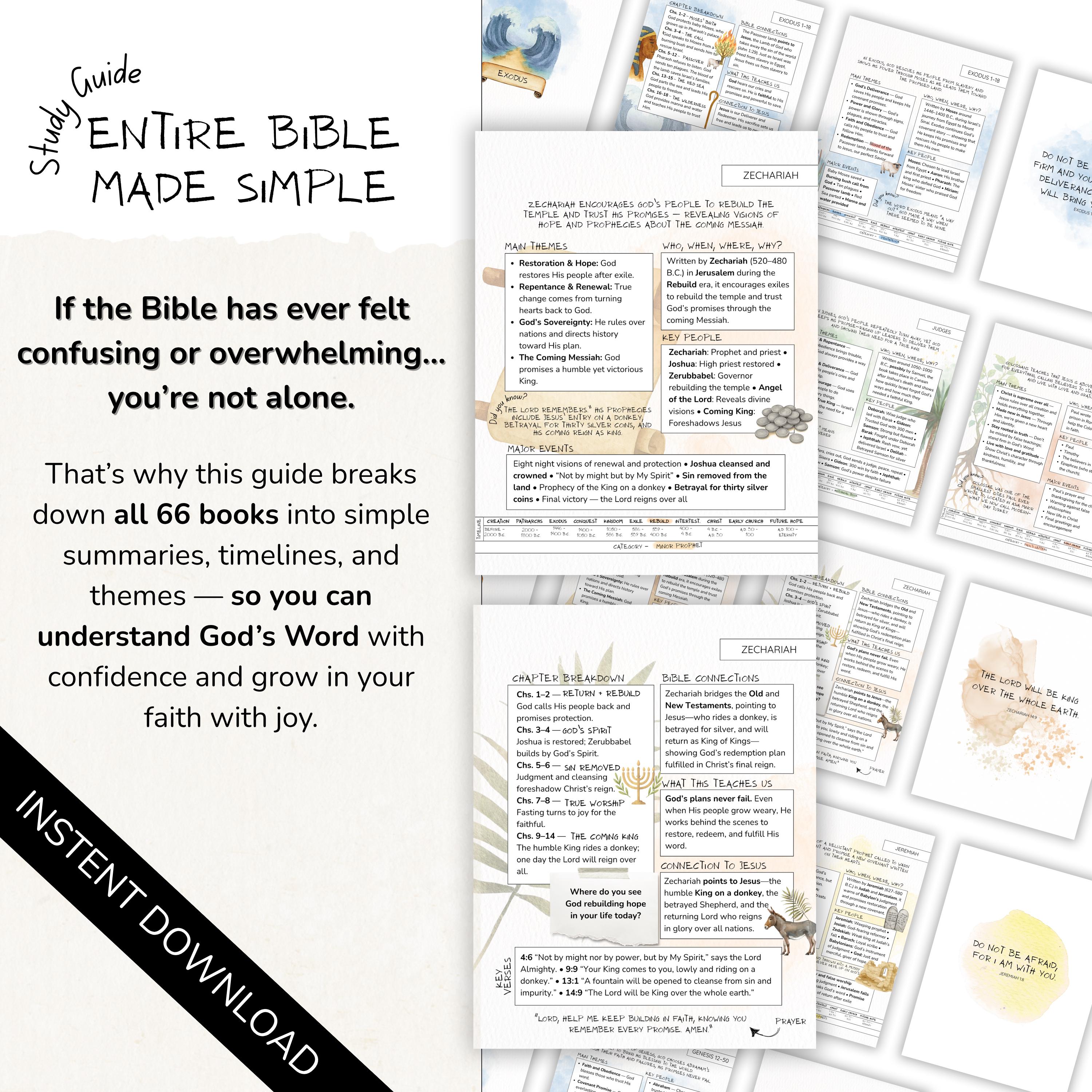 Entire Bible Made Simple Study Guide, Tip-ins, Download PDF, Printable ...
