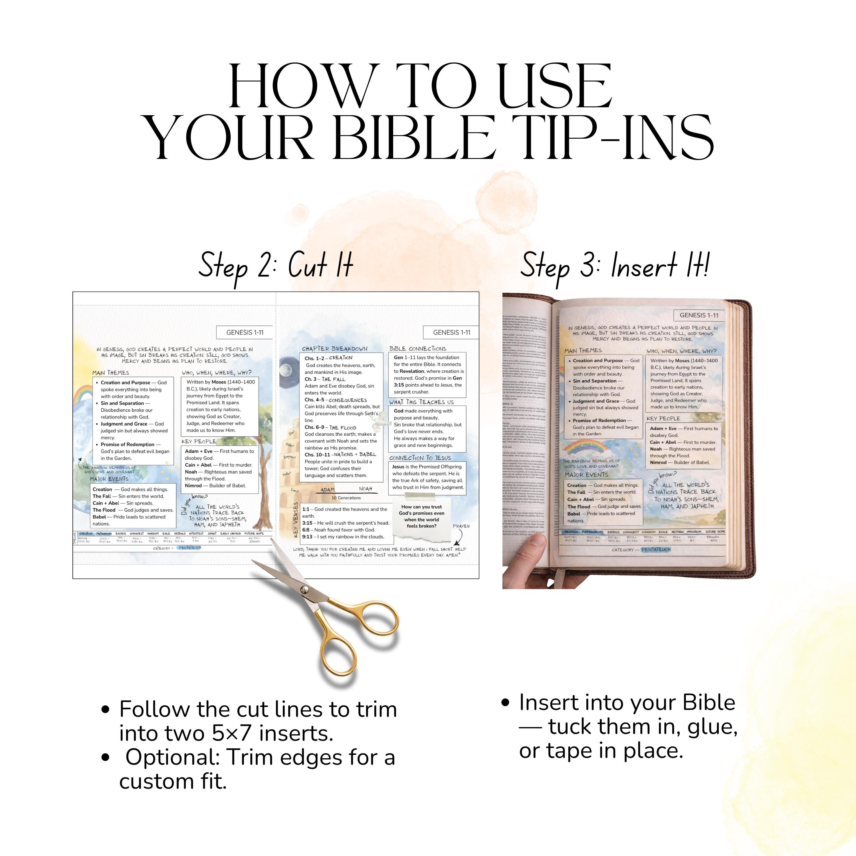 All 66 Books of the Bible Study Insert Tip Ins Journaling Printable - Etsy