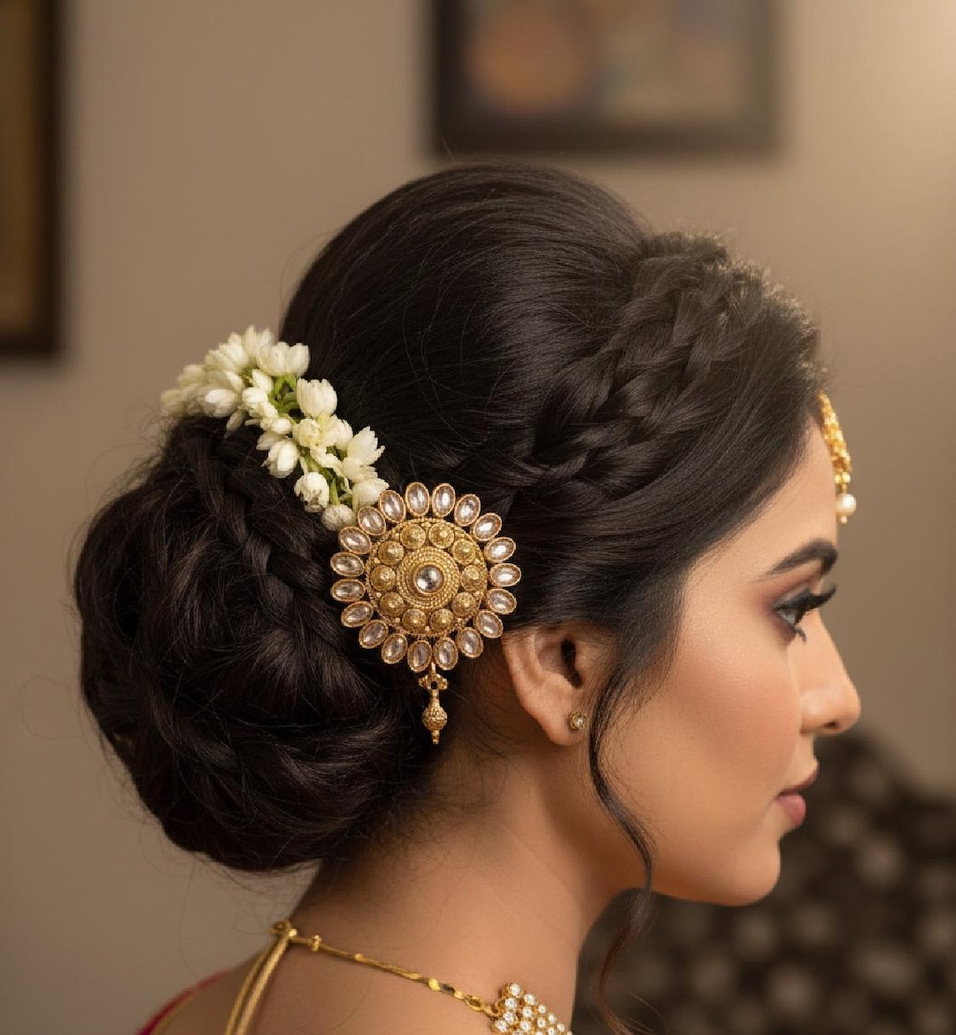 Kundan Sunburst Hair Brooch - Traditional Indian Bridal Hair Pin ...