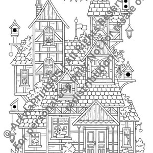 Cute and Cozy House Coloring Pages for Adults & Teens- Downloadable PDF ...