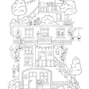 Cute and Cozy House Coloring Pages for Adults & Teens- Downloadable PDF ...