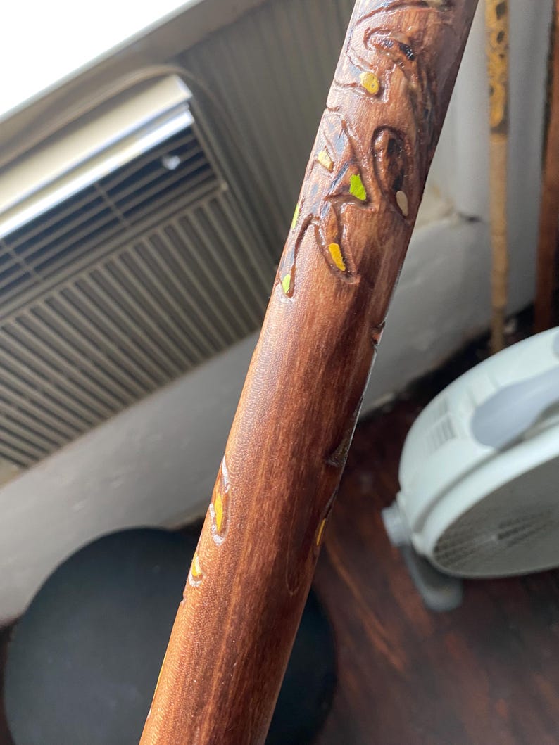 48 Inch Walking Stick Depicting Phoenix Motif - Etsy