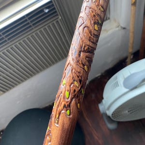 48 Inch Walking Stick Depicting Phoenix Motif - Etsy