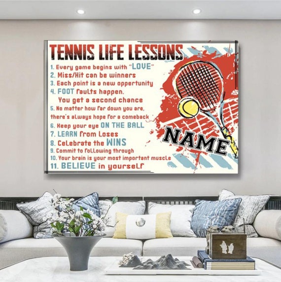 Tennis Life Lessons Posters Canvas Wall Art Gift for Tennis - Etsy