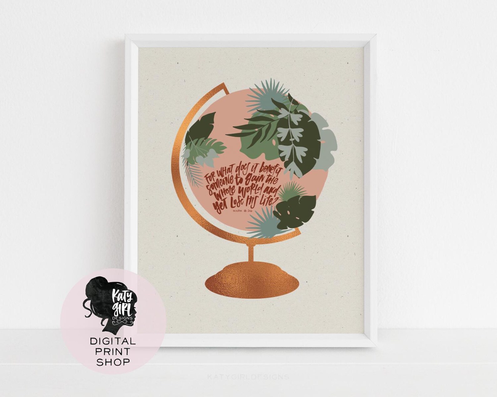 Bible Verse Wall Art, Bohemian Art Print, Mark 8:36 Print, Christian ...