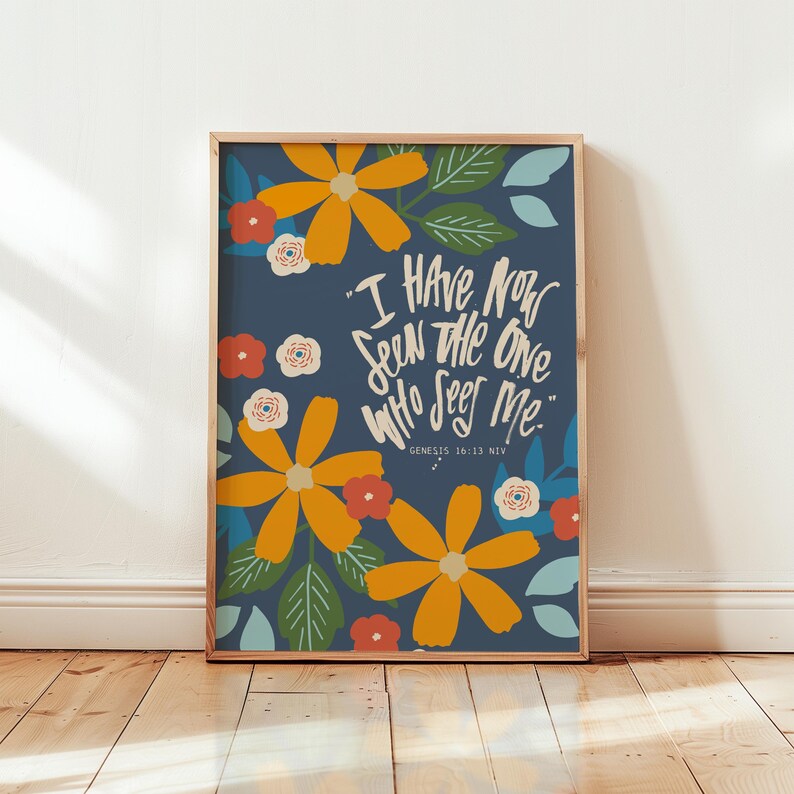 Boho Bible Verse Wall Art, You Are Seen Boho Print, Christian Decor ...