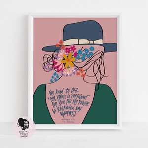 Boho Bible Verse Wall Art, Trendy Girl Print, Christian Decor, Quote ...