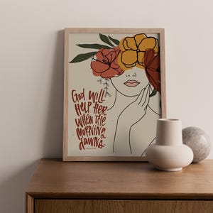 Boho Bible Verse Wall Art, Psalms Girl Print, Christian Decor, Quote ...