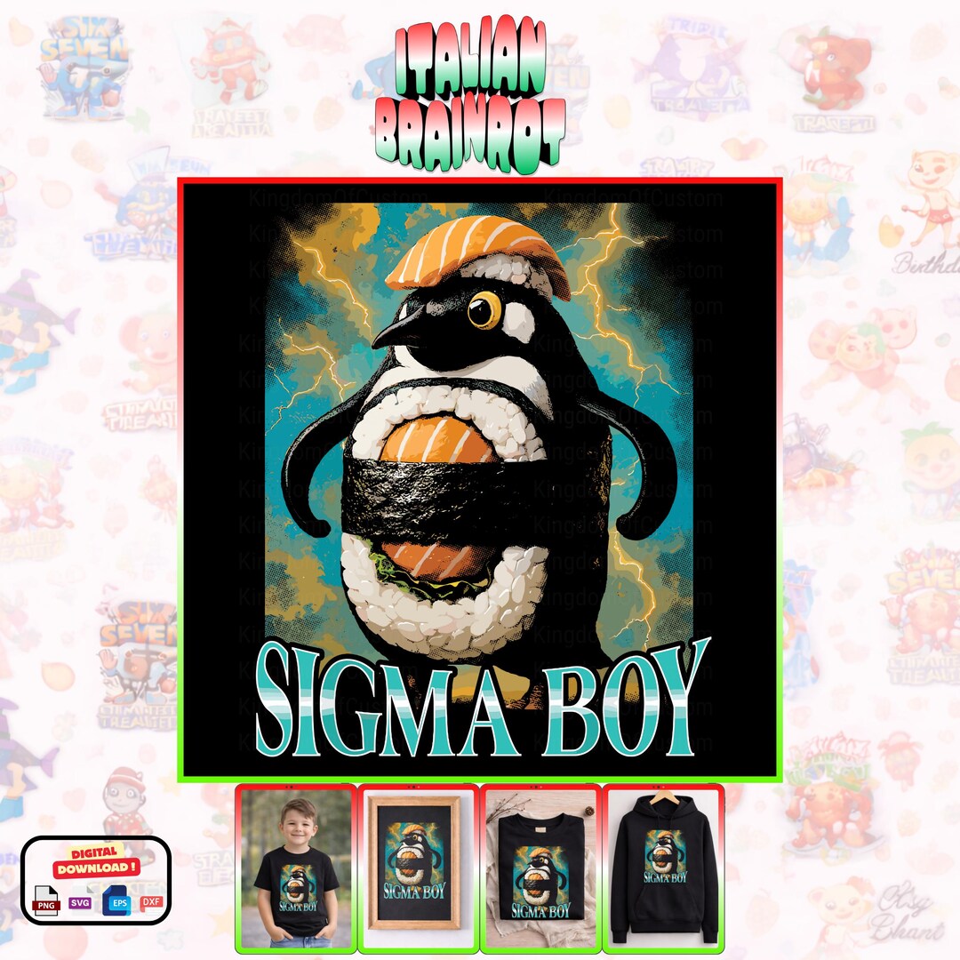Sigma Boi Sushi Penguin Meme, PNG SVG Cut File (digital Download) - Etsy