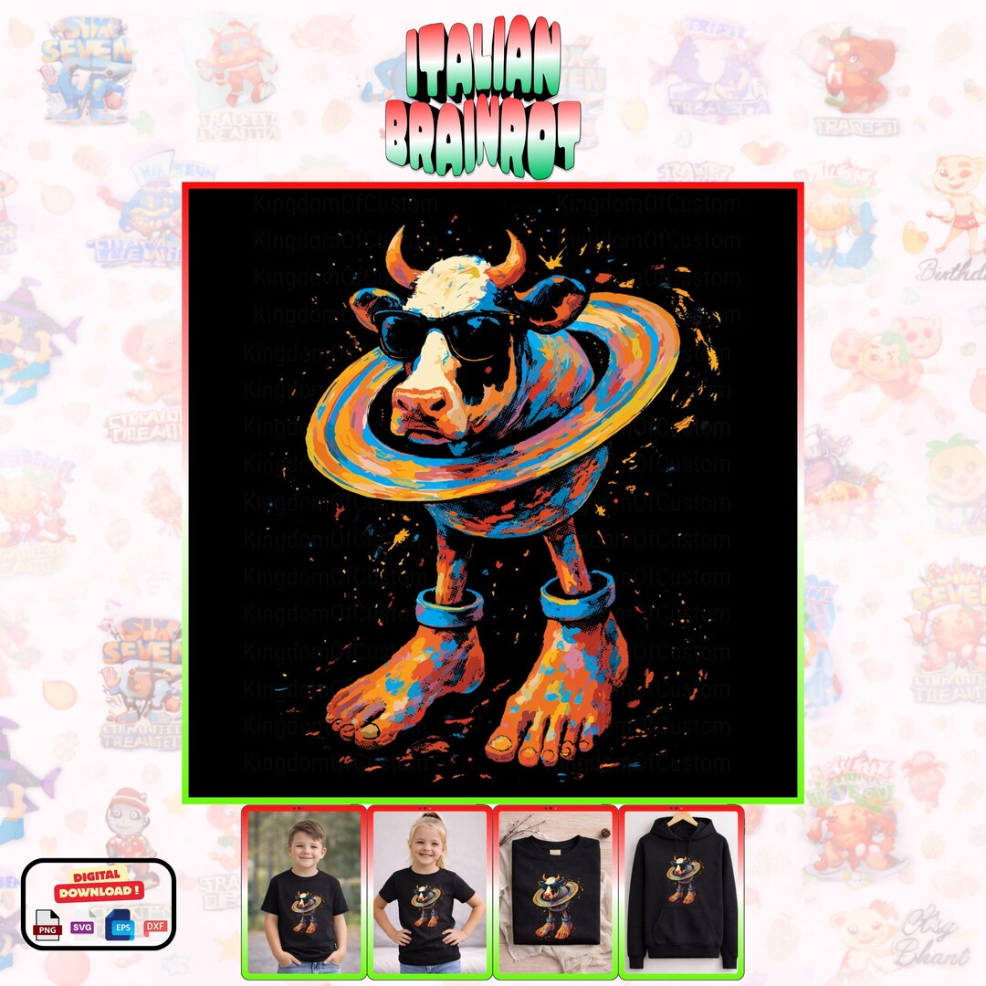 Italian Brainrot Cow SVG, Trippy Swirl Clipart (digital Download) - Etsy