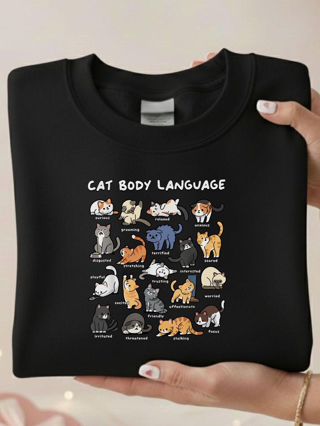Cat Body Language Chart, Kitten Graphic Art (png/svg/dxf/eps Digital ...