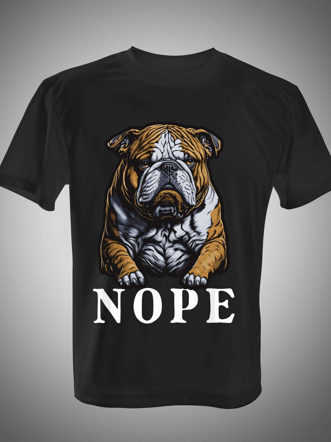 Nope Bulldog SVG, Funny Grumpy Dog PNG, Lazy Bulldog Design, Humor Pet ...