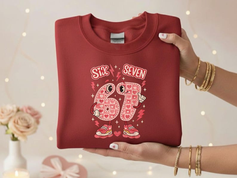 Six Seven Meme Valentine Digital Design, Cute 67 Characters in Love ...