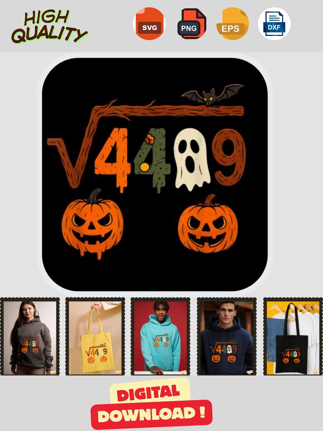 Spooky Math Equation Design: Halloween Meme SVG PNG (digital Download ...