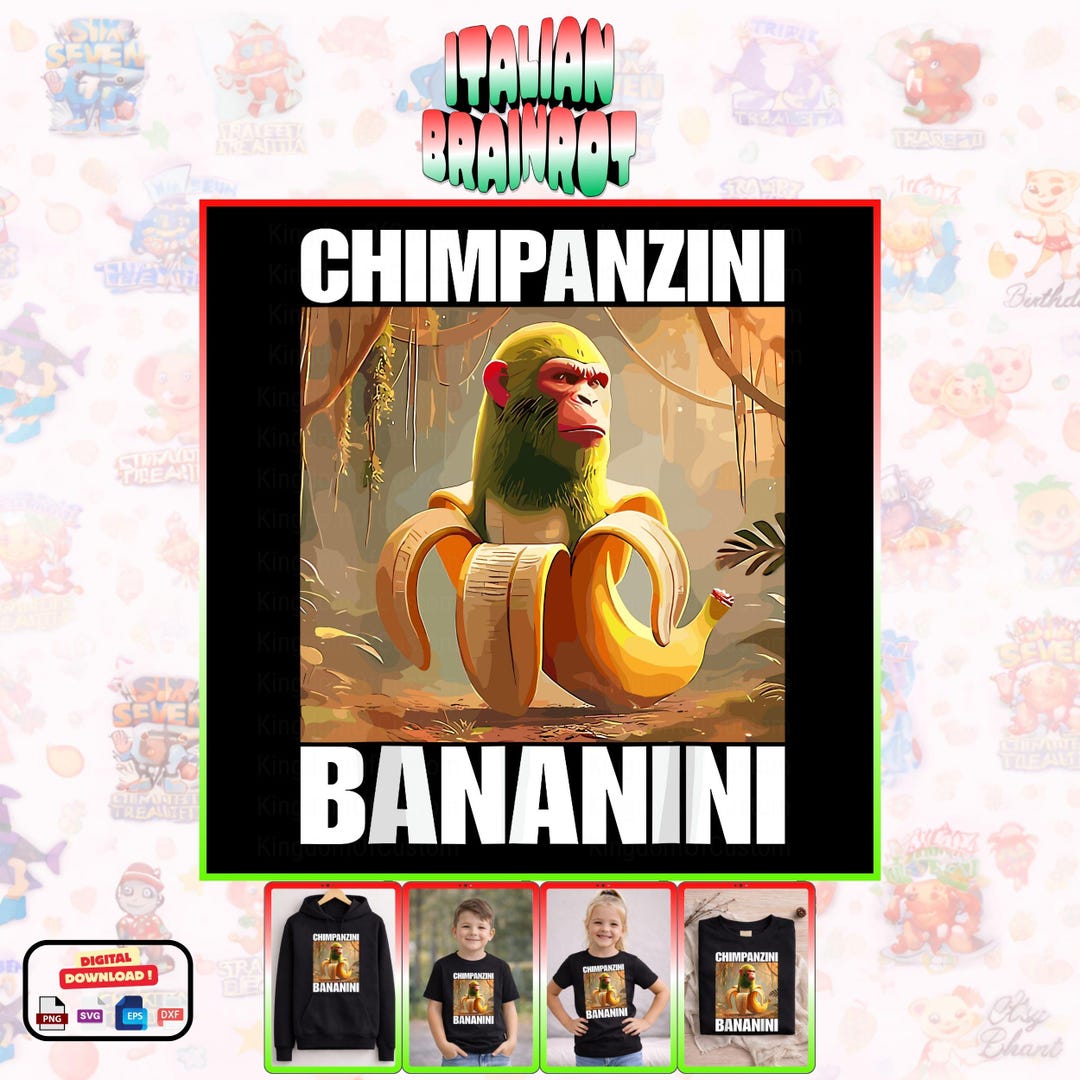 Italian Brainrot Chimpanzini Bananini Meme Design (digital Download) - Etsy