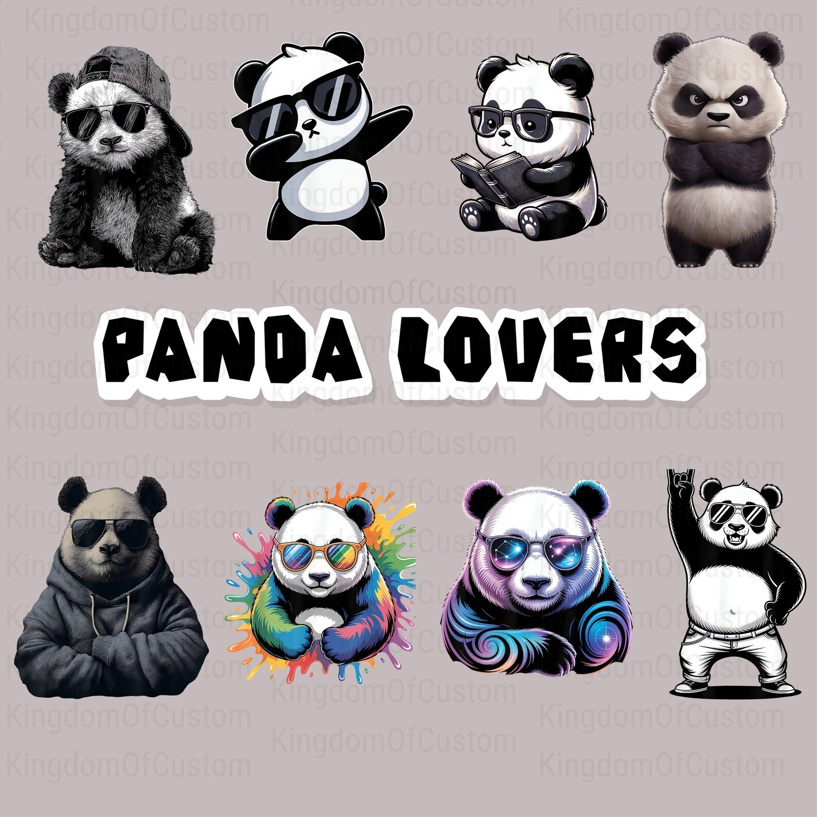 Mega Panda SVG Bundle 100+ Designs | Cute Cool Streetwear Panda PNG ...