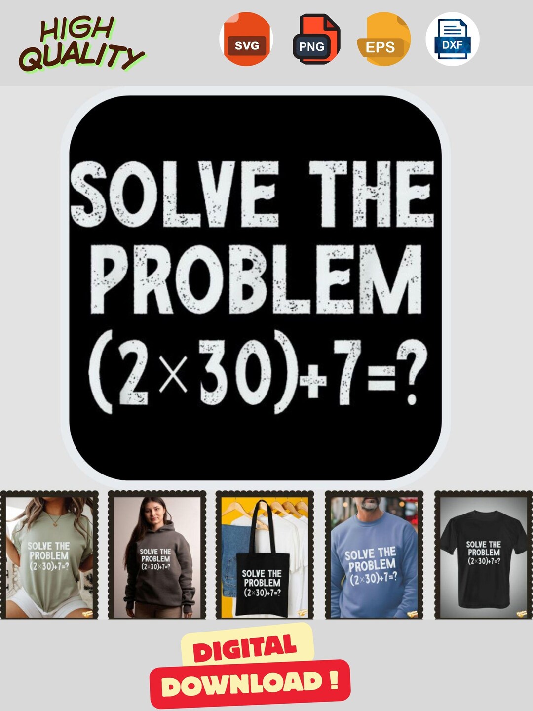 Solve the Problem Funny Math Meme SVG PNG (digital Download) - Etsy