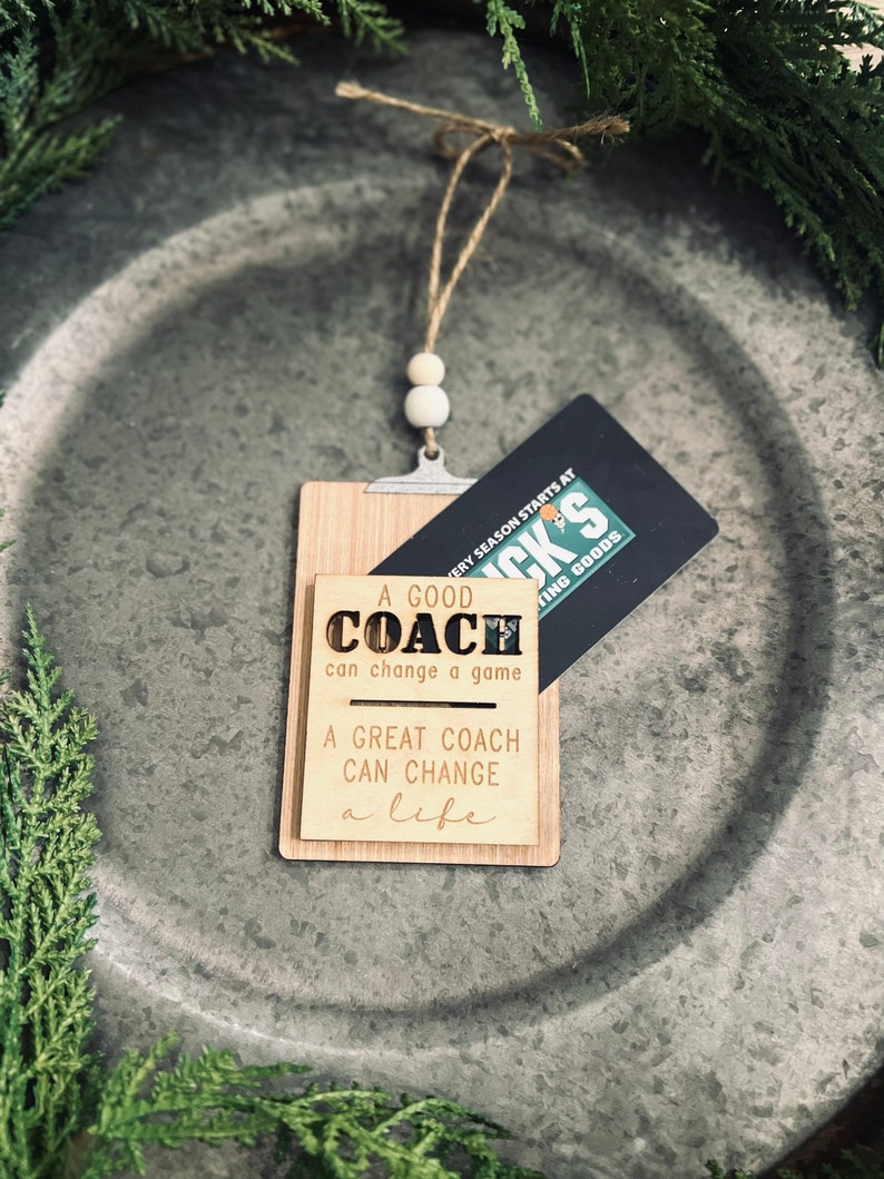 Coach Gift Card Ornament Holder Thank You End of Season Wooden - Etsy