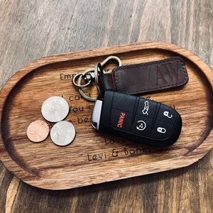 CUSTOM Catch All Keys Wallet Money Change Bedside Dish Wooden Engraved ...