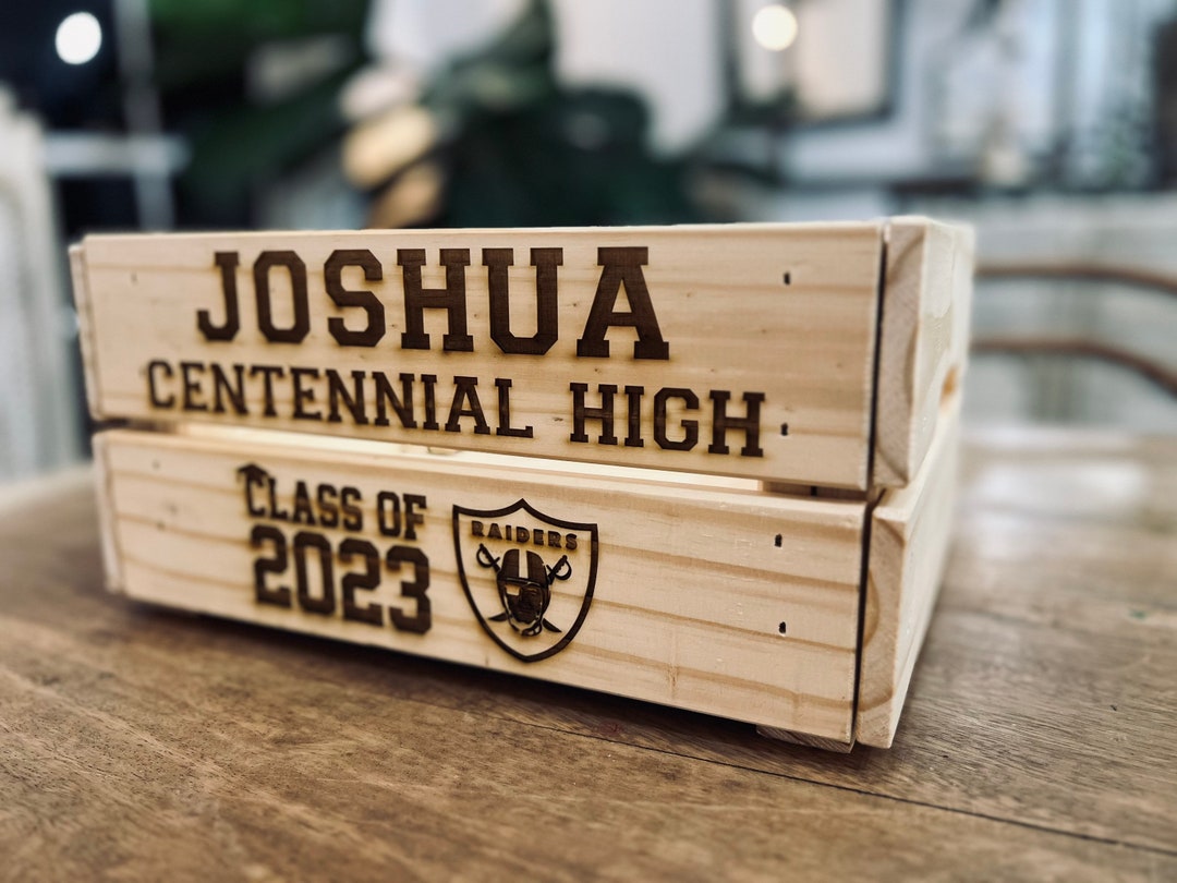 Graduation Crate FULLY ASSEMBLED Gift Basket Delivery Custom Engraved ...