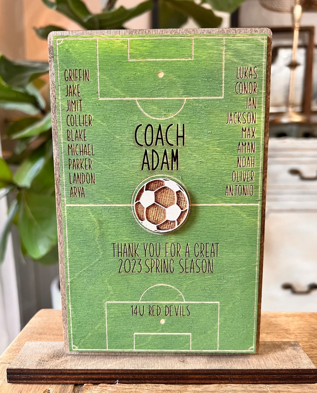 Personalized Laser Engraved Sports Coach Plaque: Soccer, Baseball ...