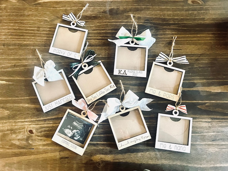 Custom Wording Made to Order Custom Picture Frame Ornaments - Etsy