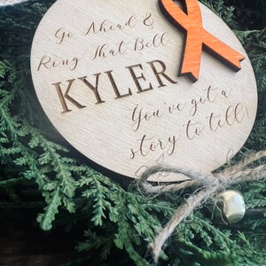Cancer Ribbon Ring the Bell Chemo Ornament Personalized Engraved Custom ...