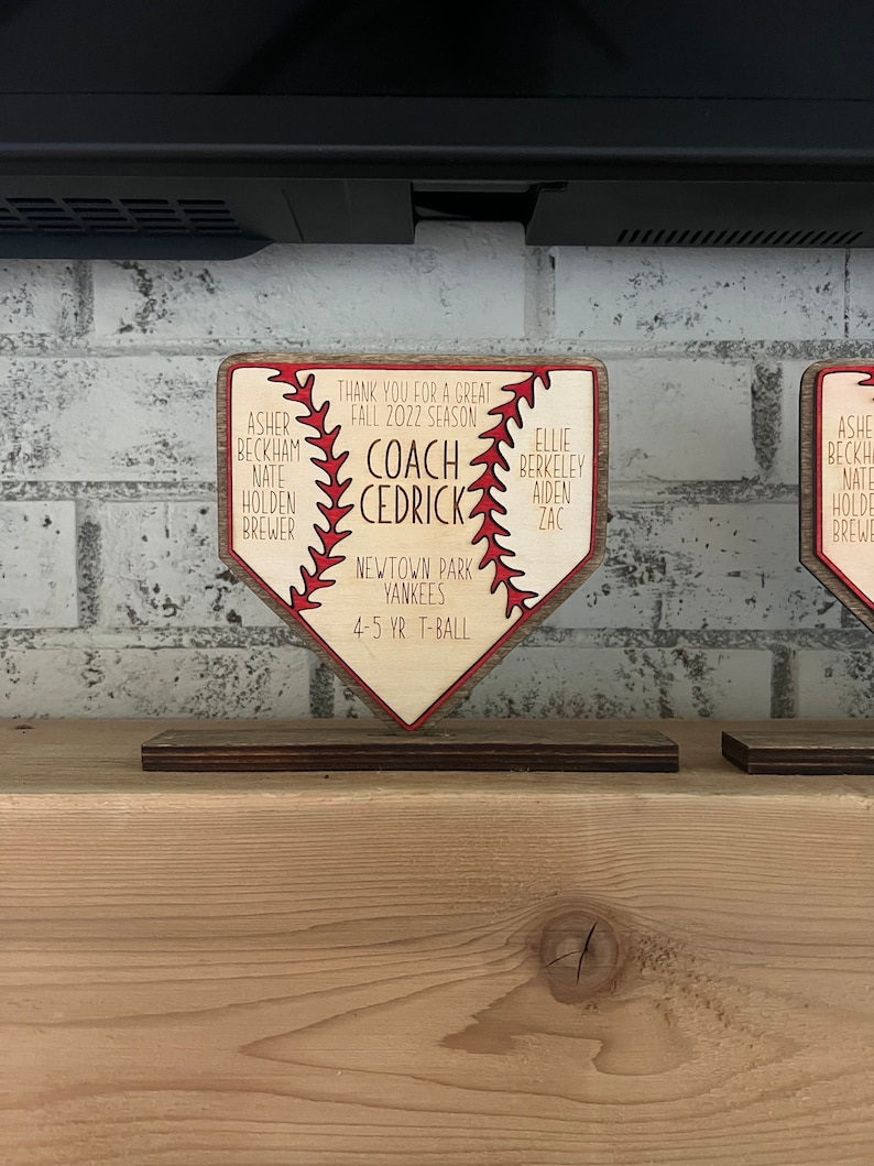 Personalized Baseball Coach Plaque: Laser Engraved T-ball Trophy - Etsy