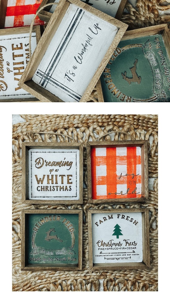 Mini Wooden Christmas Signs - Etsy