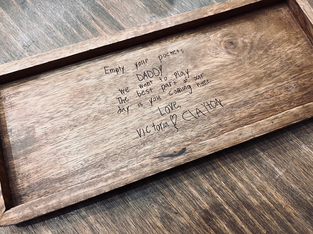 Custom Engraved Wooden Tray: Handwriting, Artwork, Love Letter - Etsy