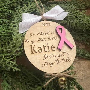 Cancer Ribbon Ring the Bell Chemo Ornament Personalized Engraved Custom ...