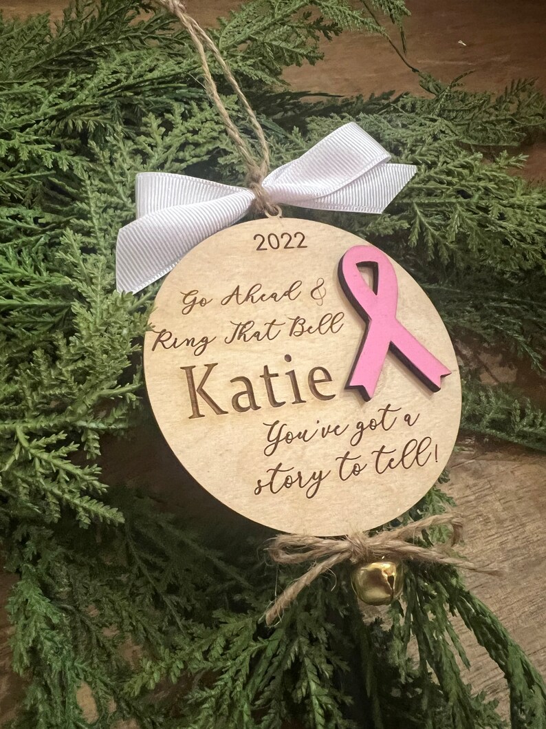 Cancer Ribbon Ring the Bell Chemo Ornament Personalized Engraved Custom ...