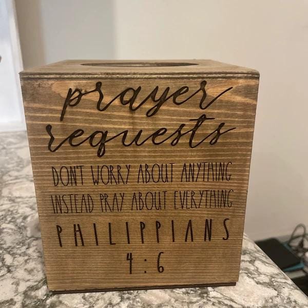 Prayer Request Drop Box Cube Custom Wooden Church Small Group - Etsy