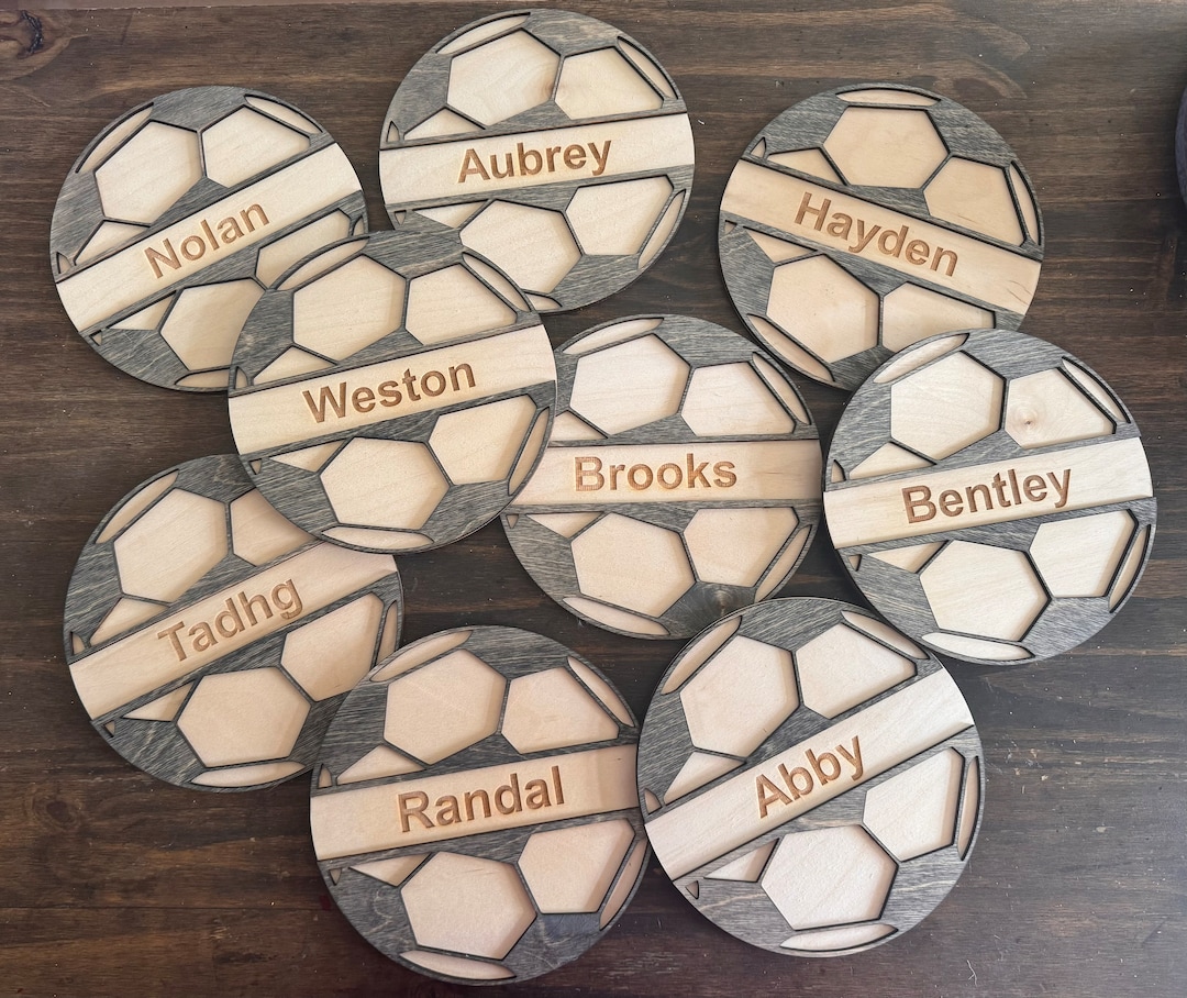 Custom Wooden Sports Plaques Soccer Football Baseball Softball Names ...