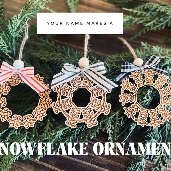 Custom Snowflake Wooden Engraved - Etsy
