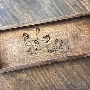 Custom Engraved Wooden Tray: Handwriting, Artwork, Love Letter - Etsy