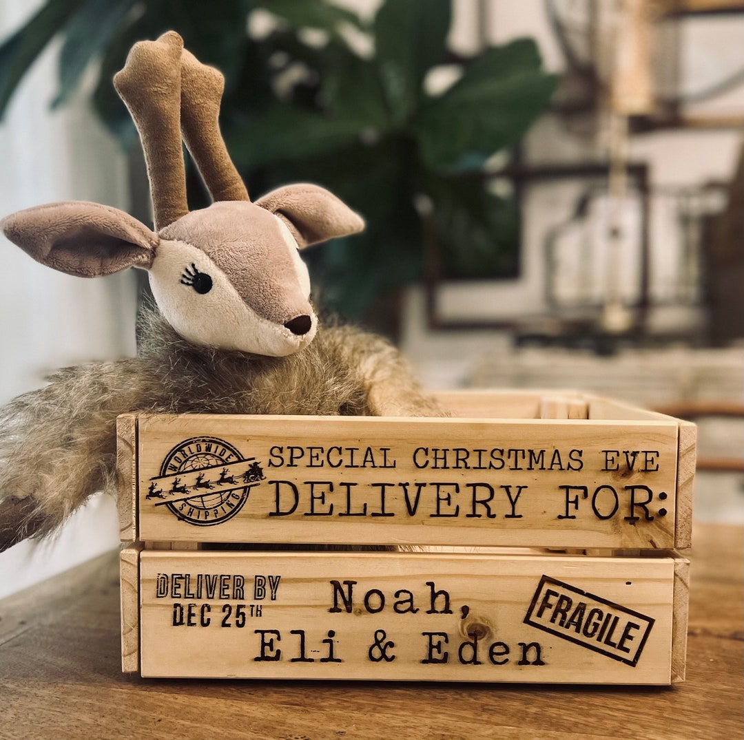 Christmas Eve Crate FULLY ASSEMBLED Santa Delivery Elf Custom - Etsy