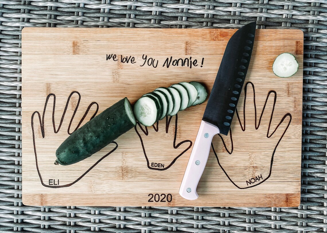 Laser Engraved Custom Handprint Cutting Board Handwritten Kids - Etsy