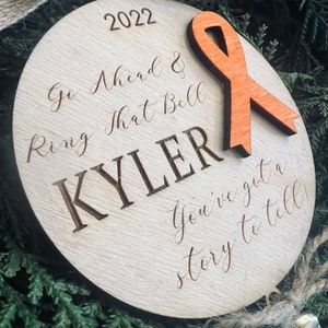 Cancer Ribbon Ring the Bell Chemo Ornament Personalized Engraved Custom ...