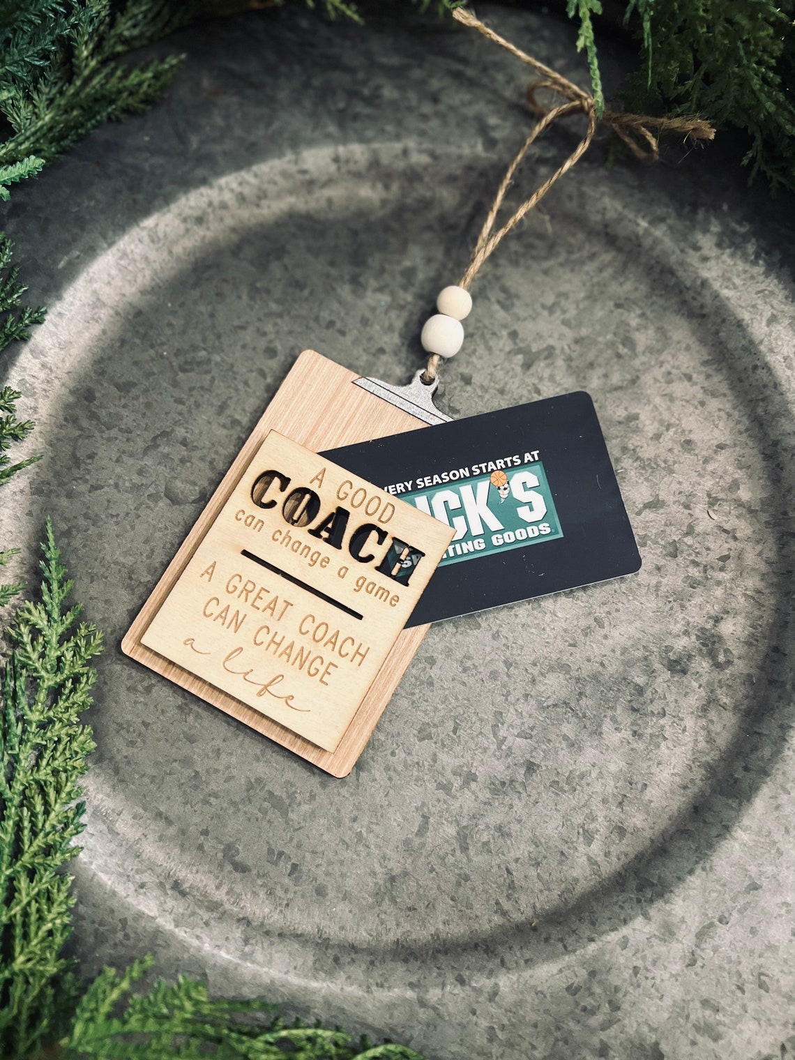 Coach Gift Card Ornament Holder Thank You End of Season Wooden - Etsy
