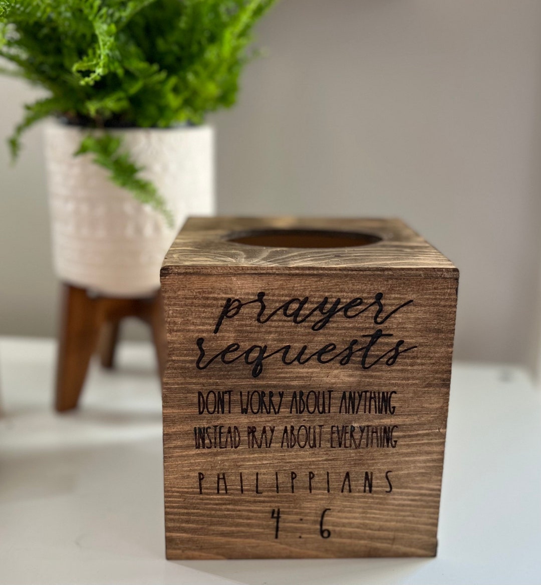 Prayer Request Drop Box Cube Custom Wooden Church Small Group - Etsy