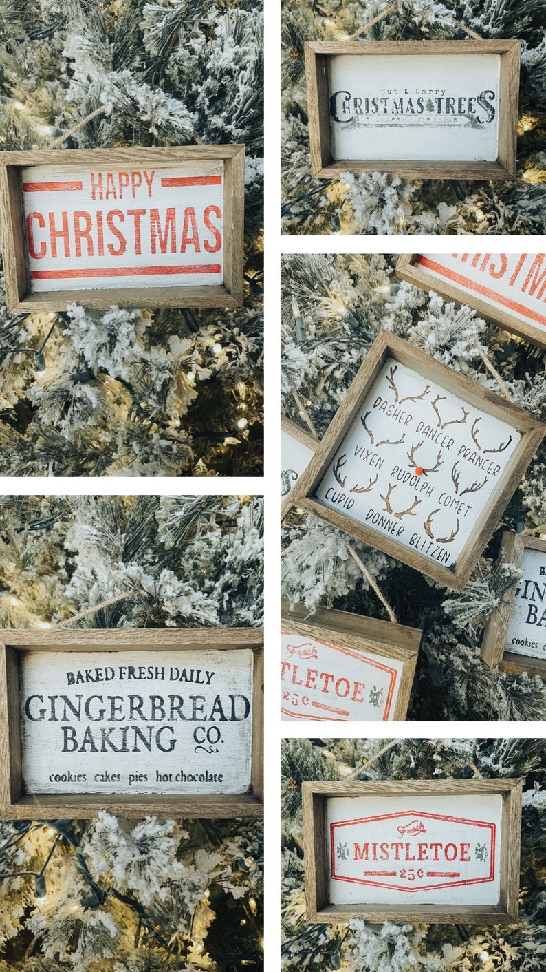 Mini Wooden Christmas Signs - Etsy