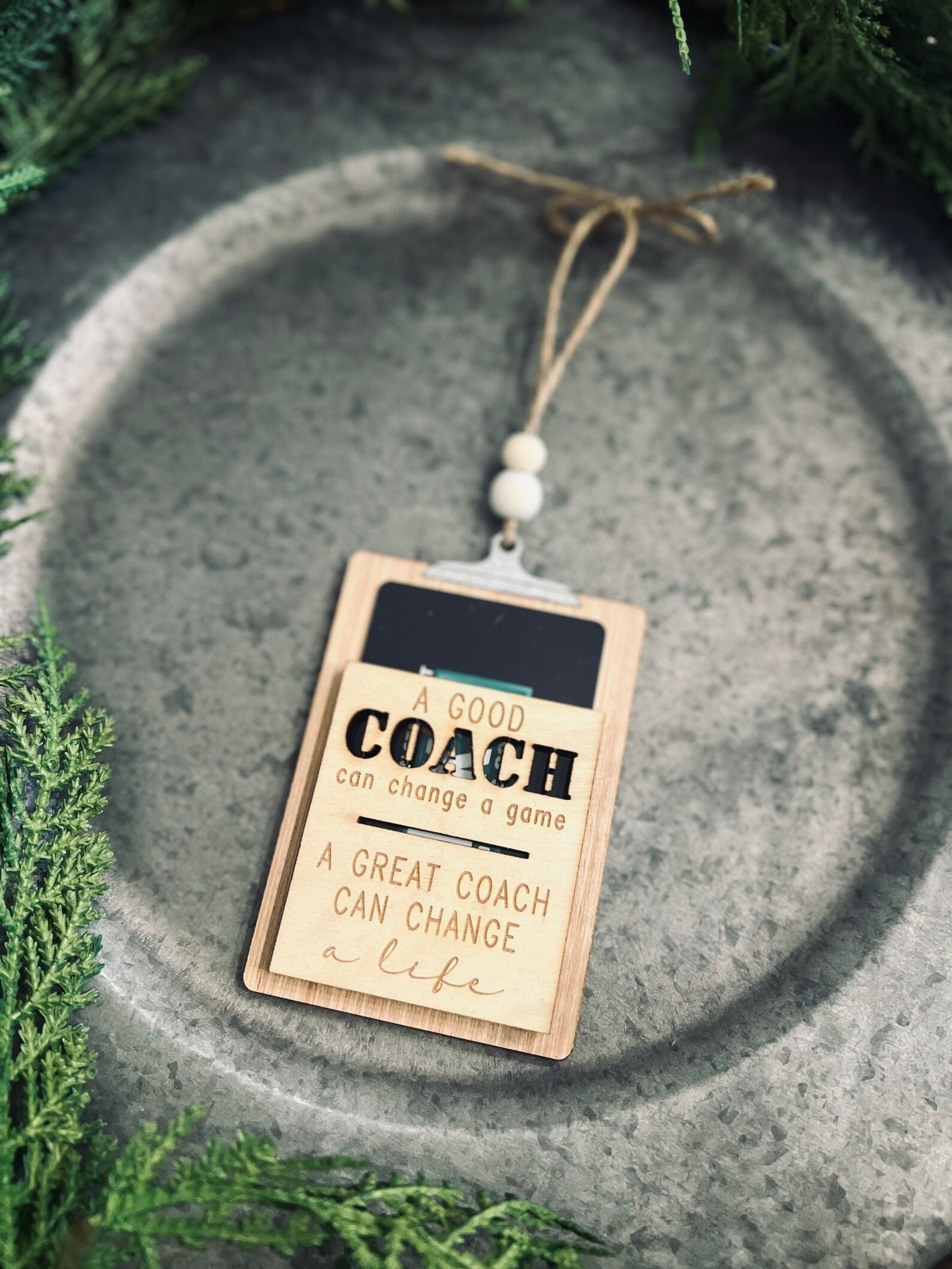 Coach Gift Card Ornament Holder Thank You End of Season Wooden - Etsy