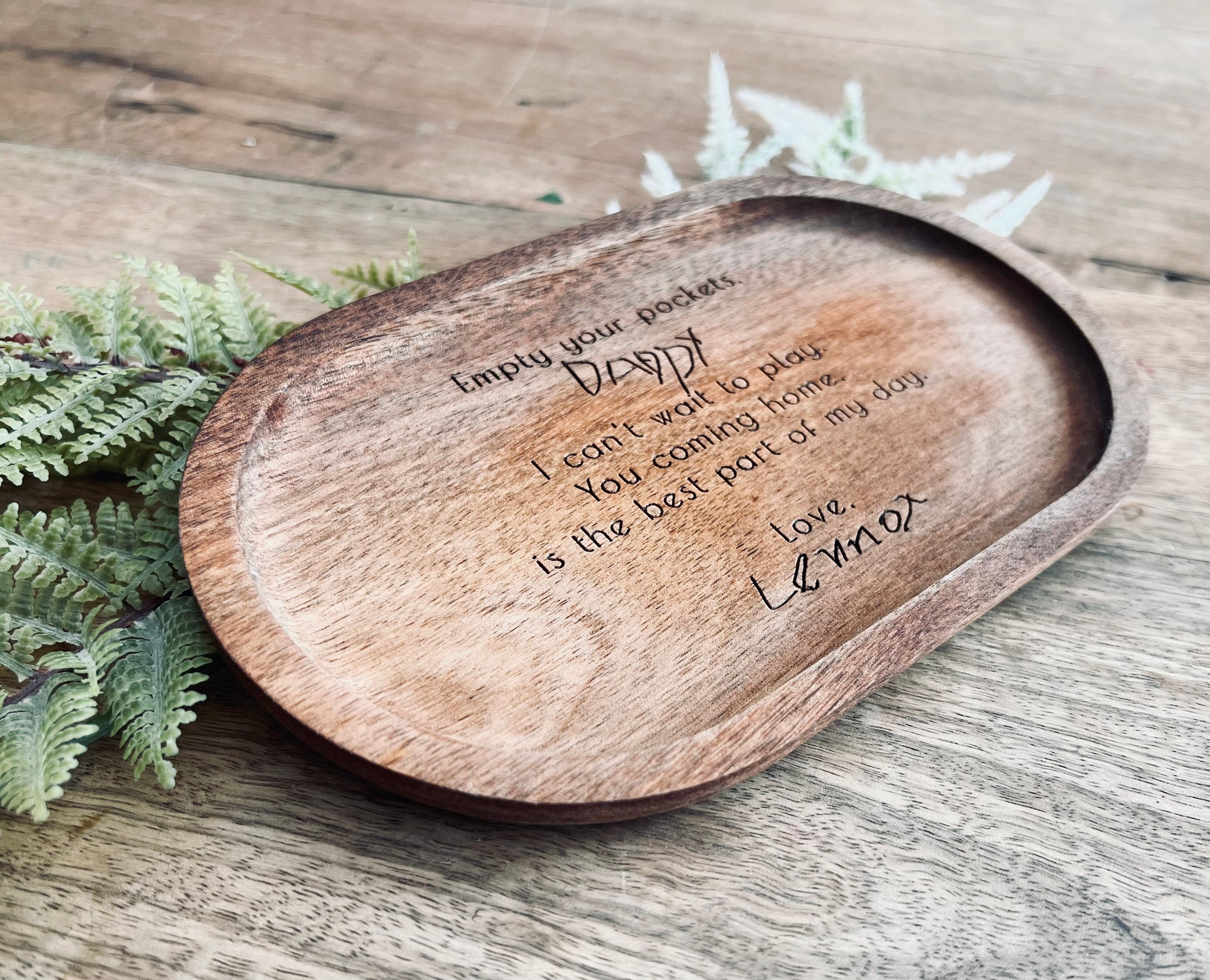 Custom Engraved Wooden Catch All Dish: Personalized Quote Tray - Etsy