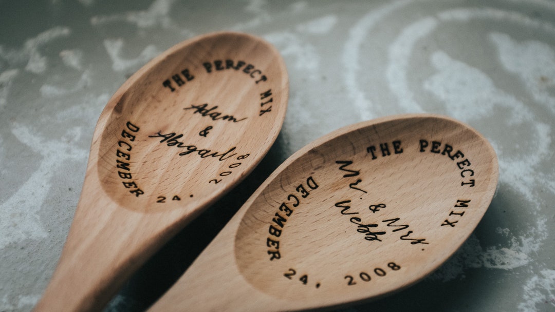 Personalized Wedding Anniversary Laser Engraved Wooden Spoons - Etsy