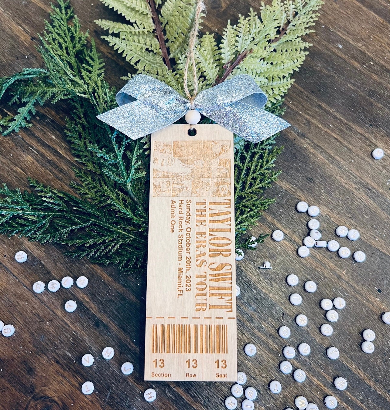 Custom Concert Ticket Laser Engraved Wooden Memory Event Personalized ...
